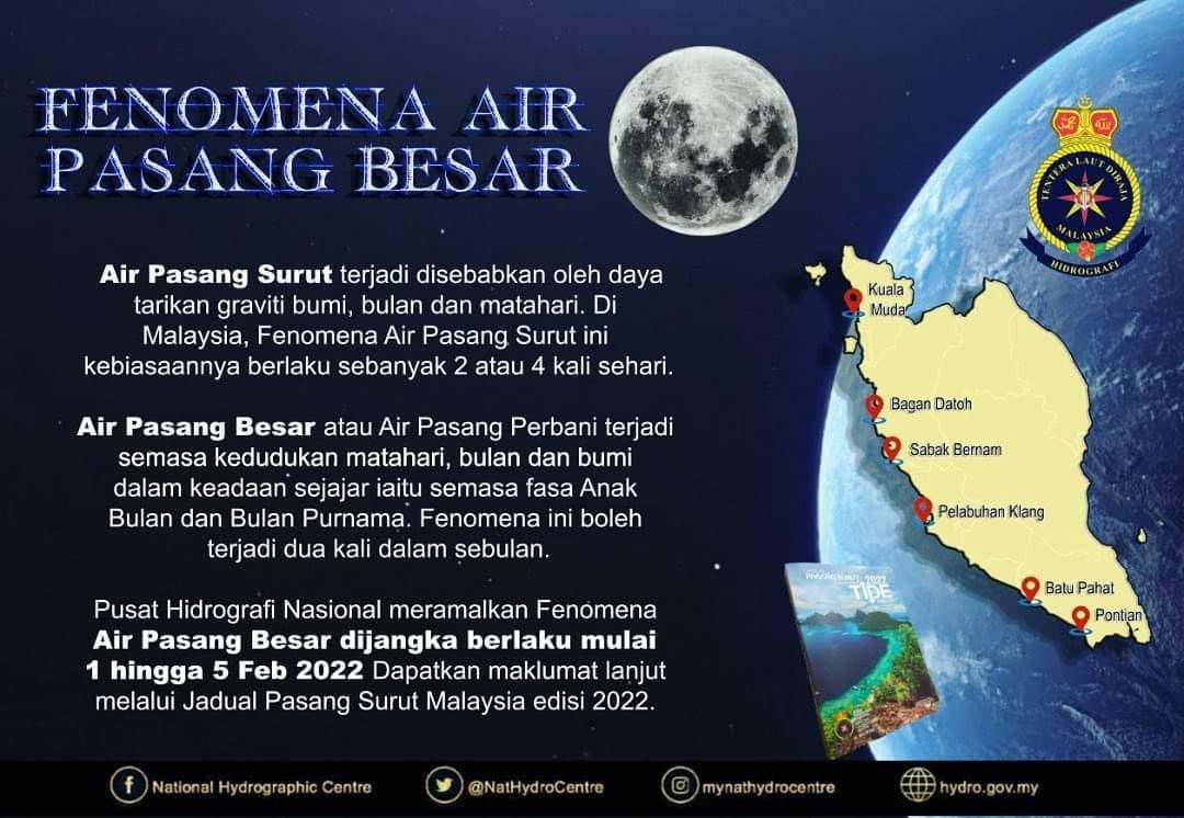 Fenomena air pasang besar dijangka berlaku sehingga Sabtu ini ...